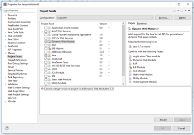 How to fix Cannot change version of project facet Dynamic Web Module to 3.1 Error in Eclipse ...