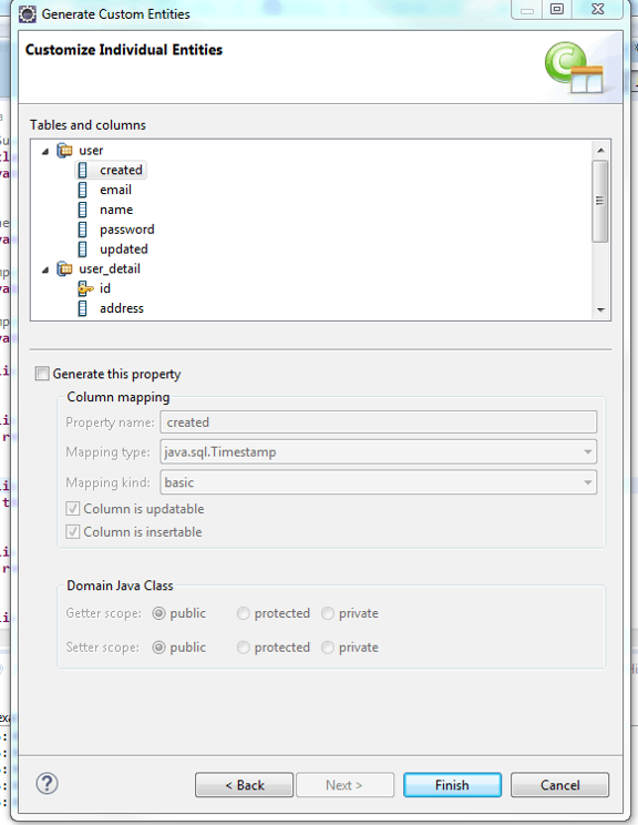 How To Generate Tables From Entities Using Eclipselink Admfactory