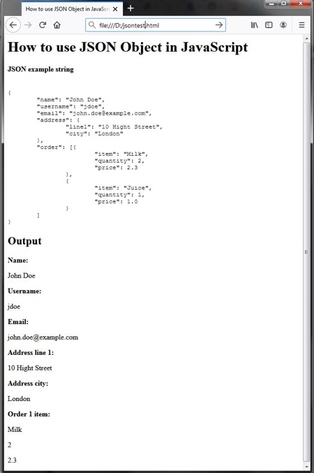 How to use JSON Object in JavaScript | ADMFactory